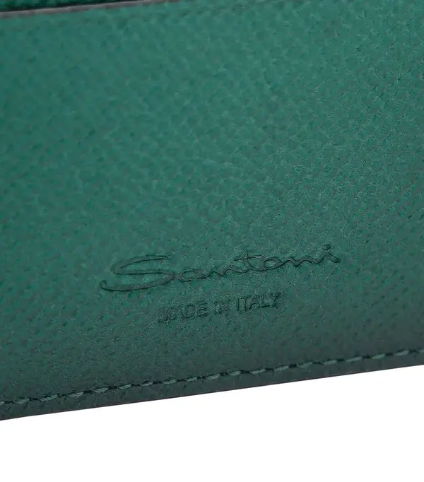 Santoni Leather Card Holder - Green