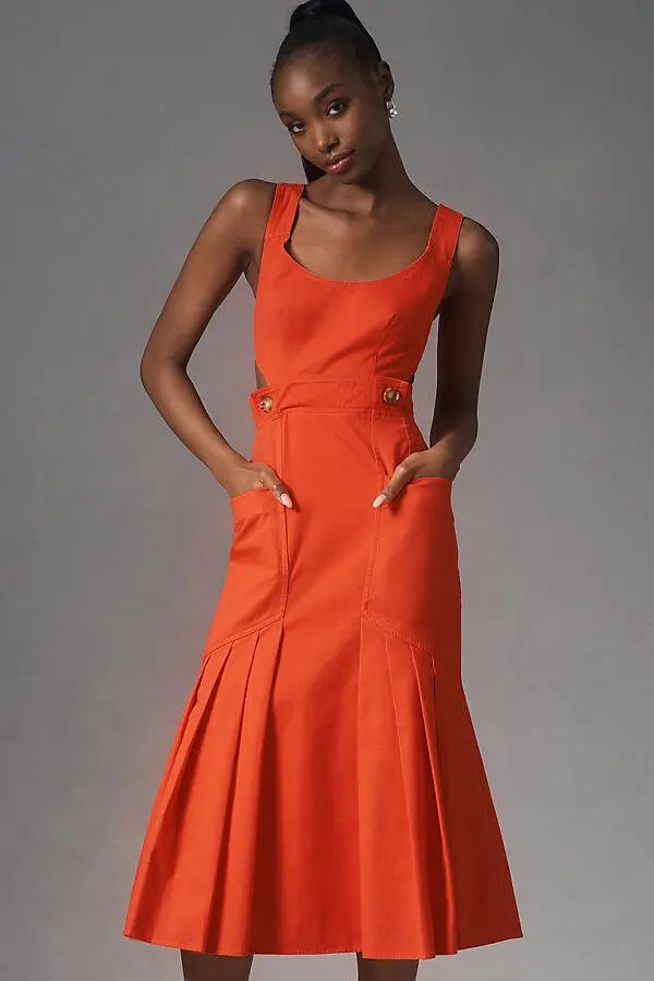 Hunter Bell Giselle Sleeveless Square-neck Midi Dress
