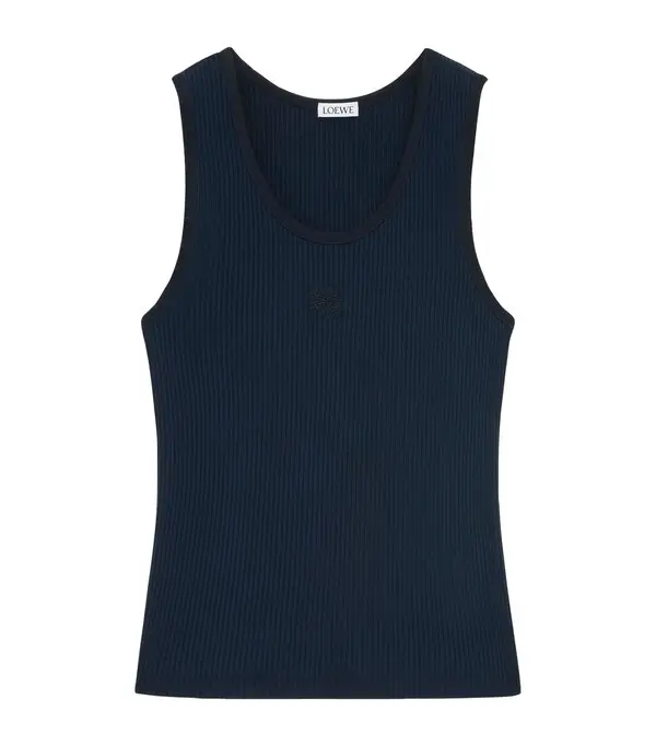 Loewe Silk Logo-embroidered Tank Top