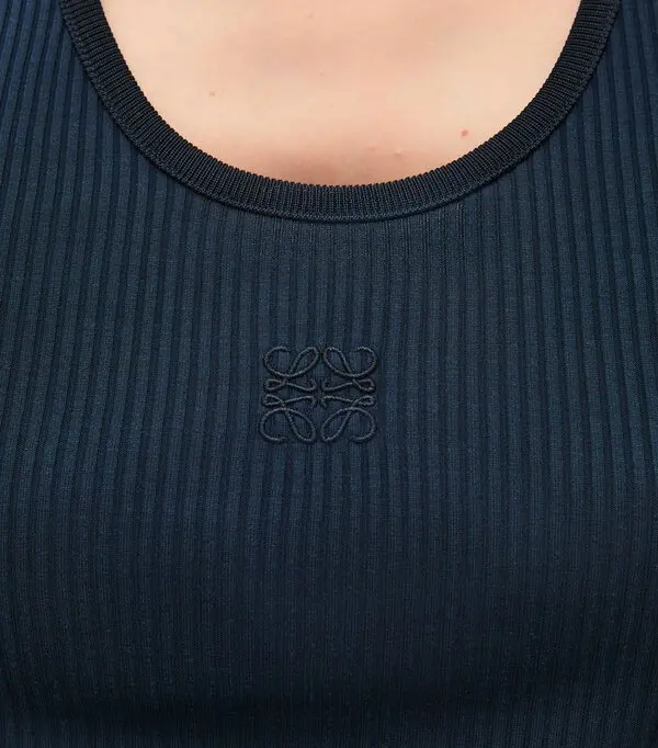 Loewe Silk Logo-embroidered Tank Top