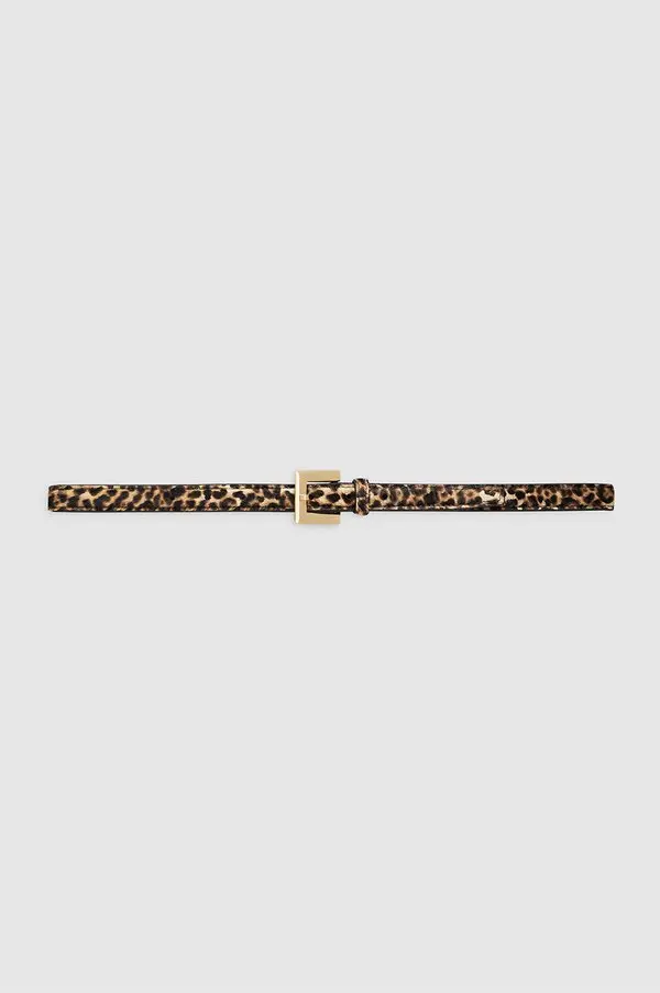 ANINE BING Nicola Leather Belt - Leopard Calf Hair
