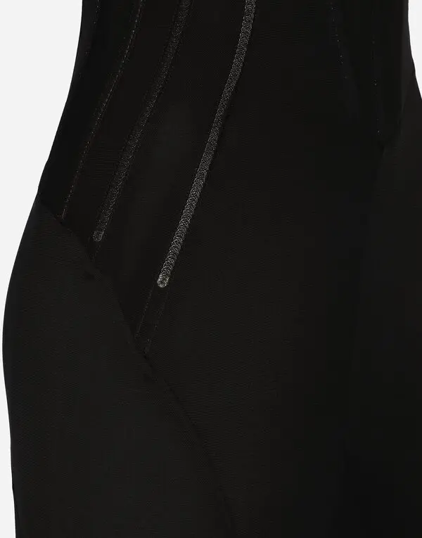 Dolce & Gabbana Long Tulle Slip Dress With Corset Details