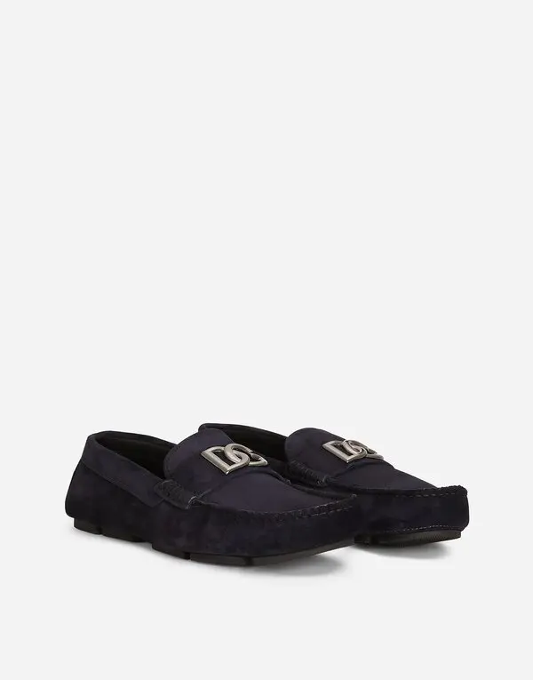Dolce & Gabbana Suede Driver Loafers With Dg Logo