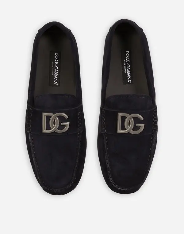 Dolce & Gabbana Suede Driver Loafers With Dg Logo