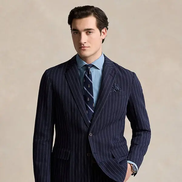 Ralph Lauren Polo Soft Modern Pinstripe Twill Jacket
