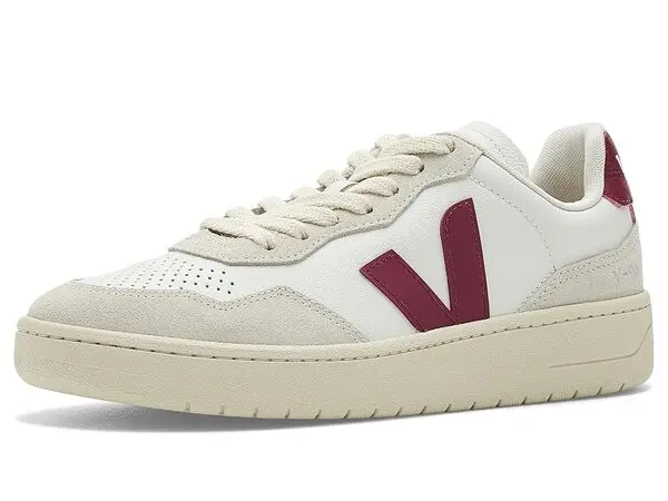 VEJA V-90 Sneakers With Leather Upper And Rubber Outsole - Bone