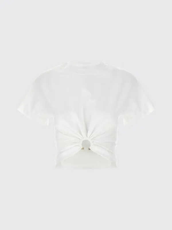 Rabanne Draped Detail T-shirt - White
