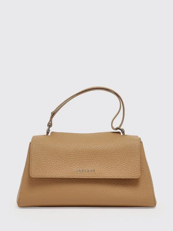 Orciani Hammered Leather Sveva Baguette Bag - Biscuit