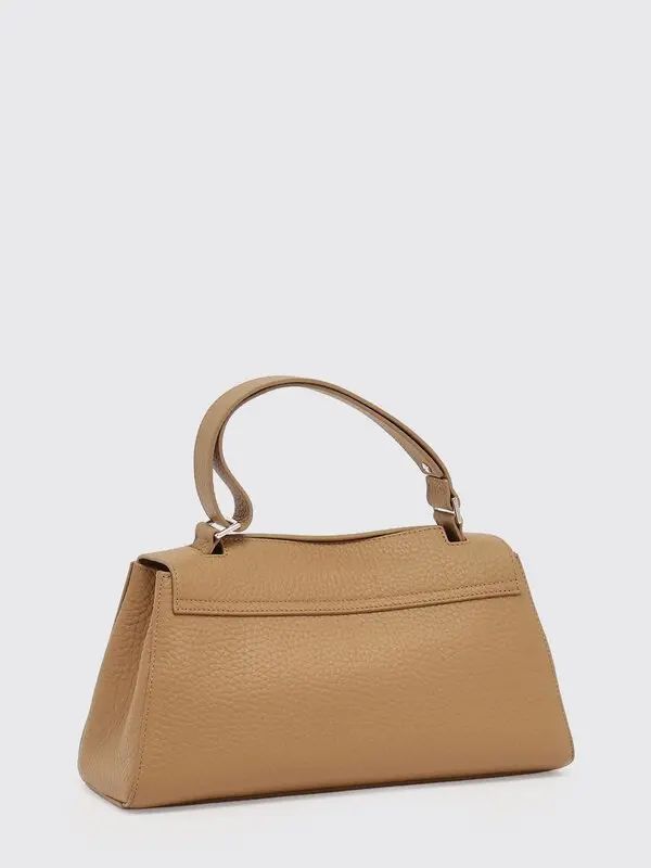 Orciani Hammered Leather Sveva Baguette Bag - Biscuit