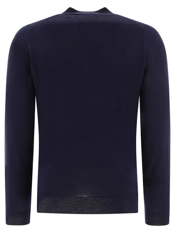 John Smedley Belper' Merino Wool Polo Shirt - Blue