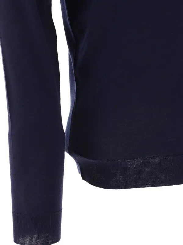 John Smedley Belper' Merino Wool Polo Shirt - Blue