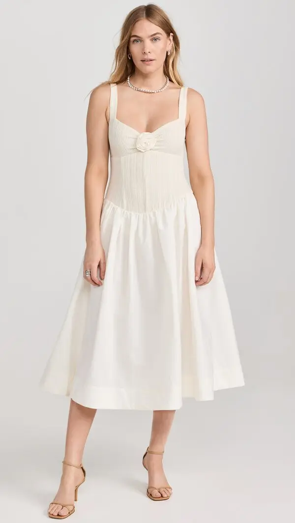 light blue midi slip dress V-Neck Silk Midi Slip Dress