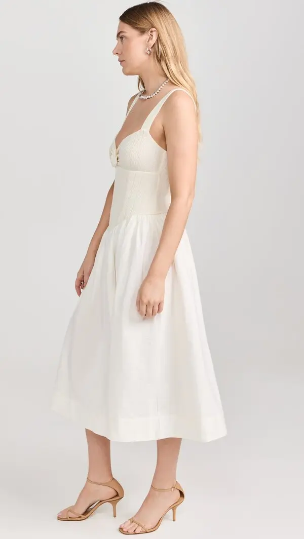 knee length dresses for ladies For Love & Lemons Billie Pointelle Midi Dress main image 1