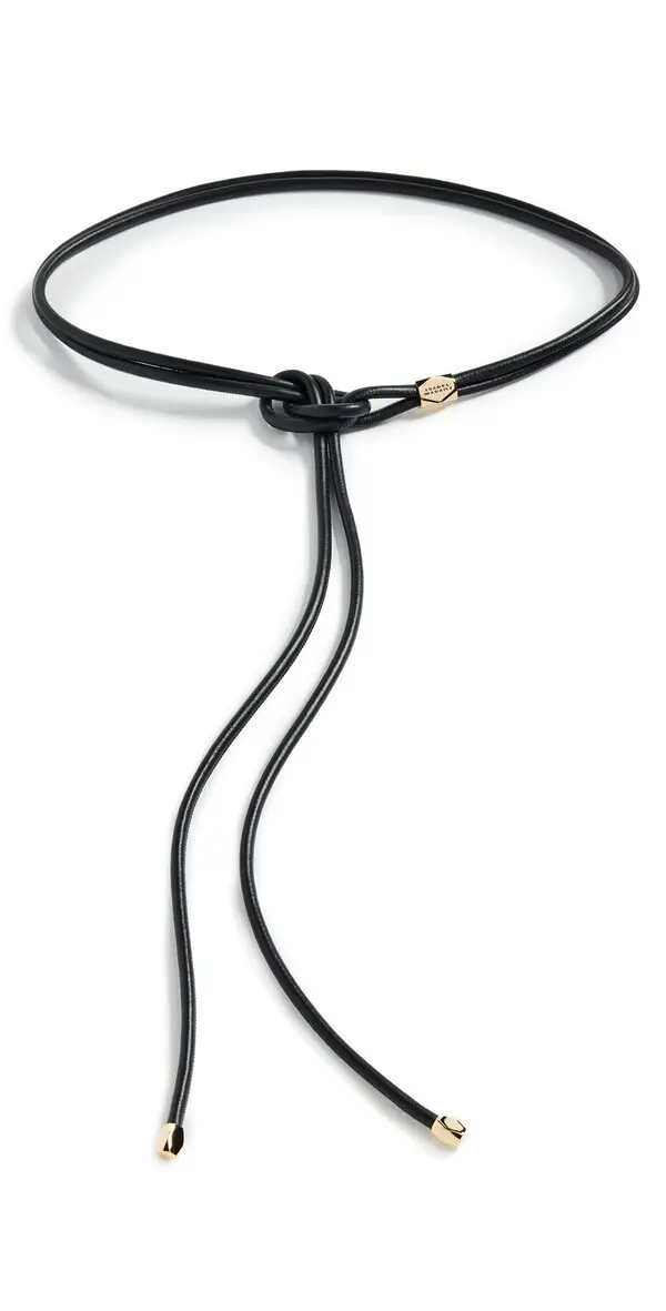 Isabel Marant Silvia Leather Belt - Black/gold