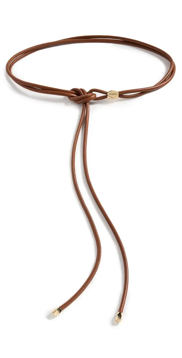 Isabel Marant Étoile Silvia Leather Belt - Cognac/gold