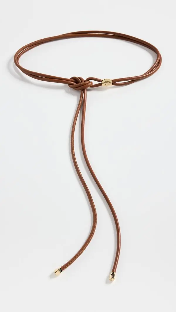 Isabel Marant Étoile Silvia Leather Belt - Cognac/gold