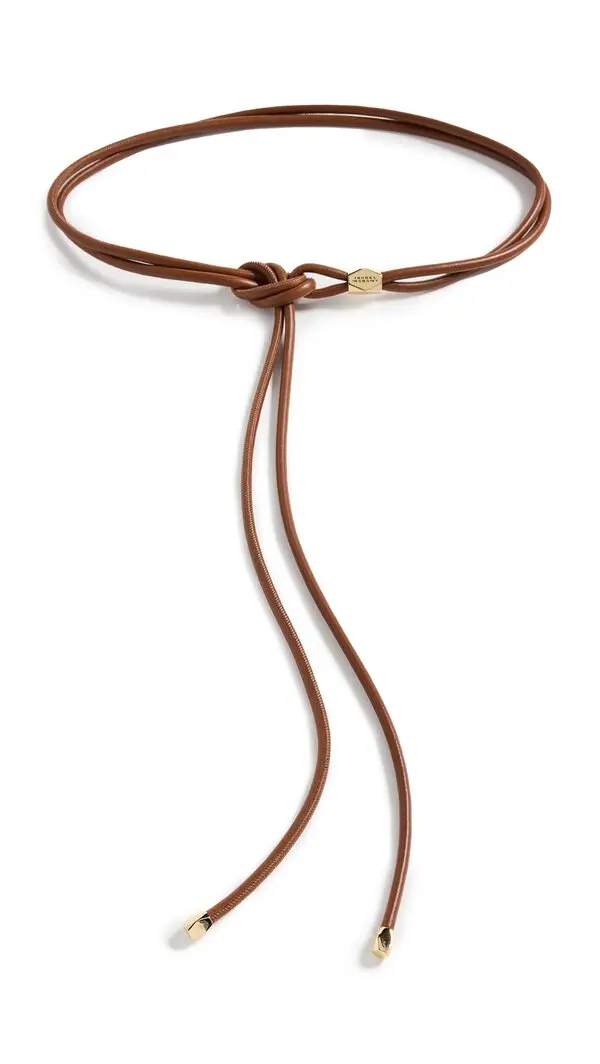 Isabel Marant Étoile Silvia Leather Belt - Cognac/gold