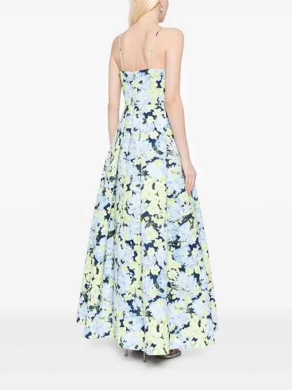 Sachin & Babi Beau Floral-print Gown - Blue