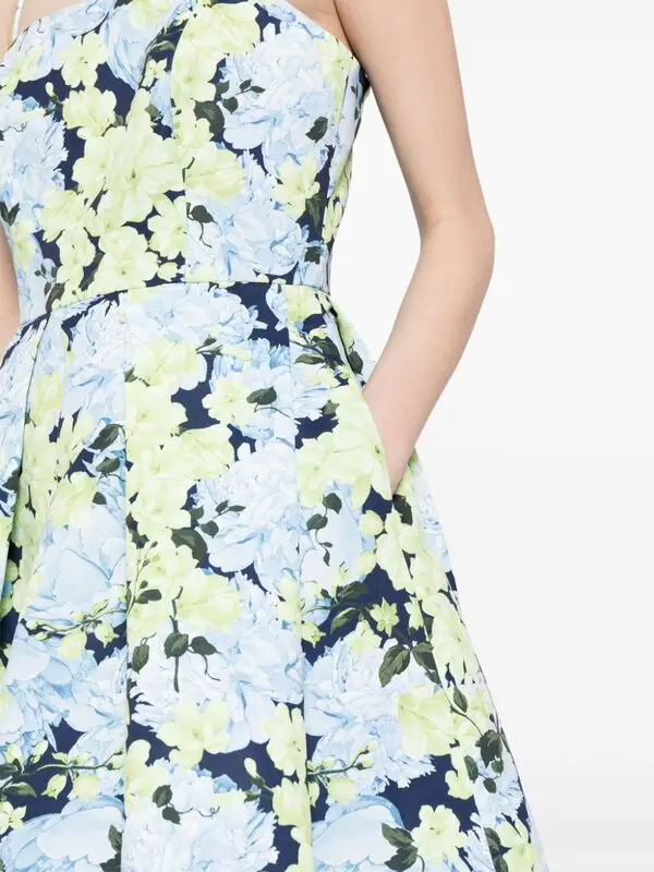 Sachin & Babi Beau Floral-print Gown - Blue