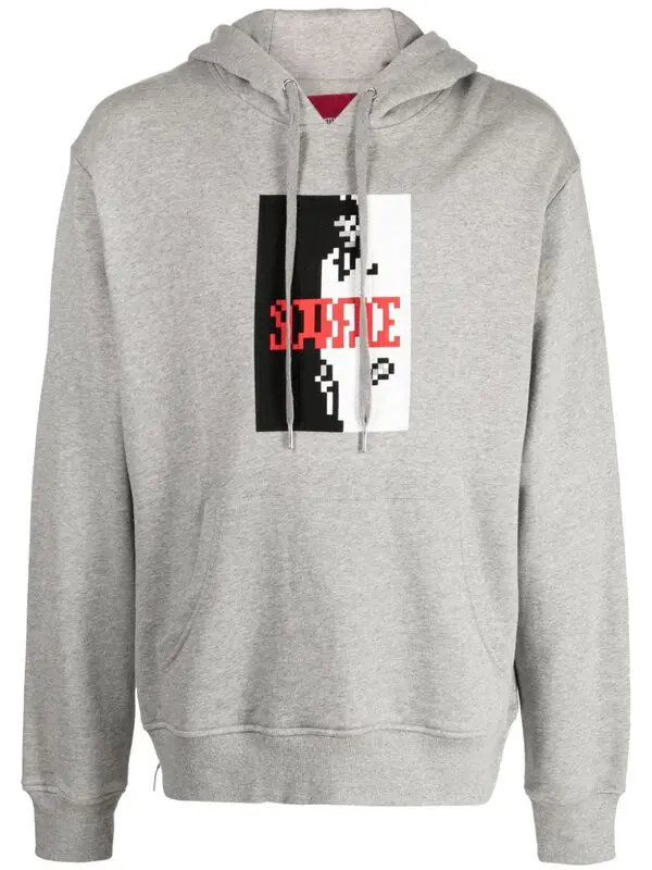 MOSTLY HEARD RARELY SEEN Graphic-print Cotton Hoodie - Grey