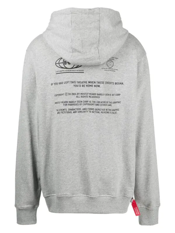 MOSTLY HEARD RARELY SEEN Graphic Print Cotton Hoodie - Grey