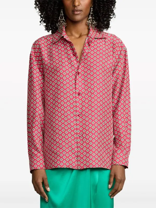 Ralph Lauren Cagney Printed Silk Blouse