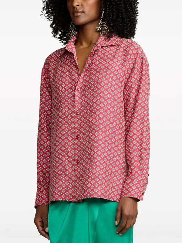 Ralph Lauren Cagney Printed Silk Blouse