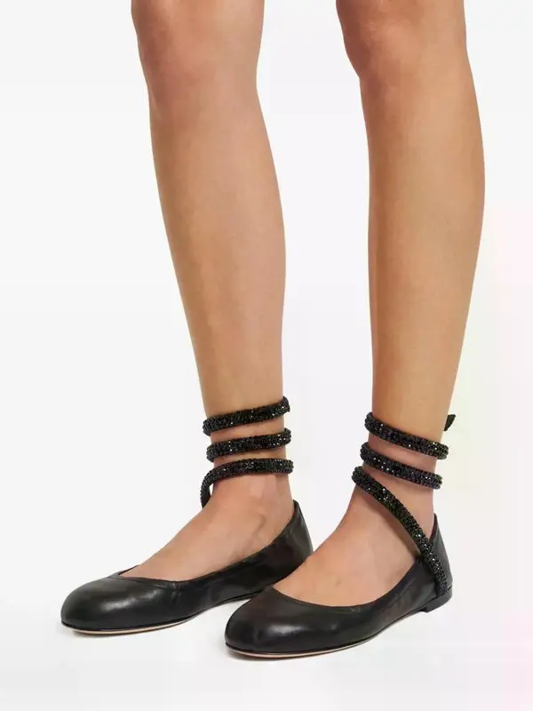 Rene Caovilla Cleo Crystal-embellished Ballerina Shoes