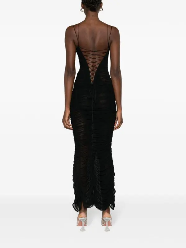 MUGLER Mesh Fitted Midi Dress