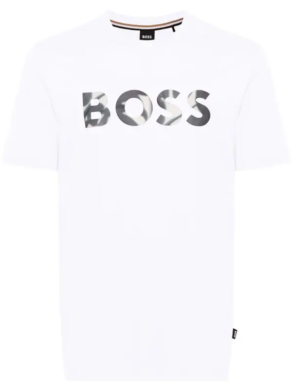 BOSS Logo-appliqué Cotton T-shirt - White