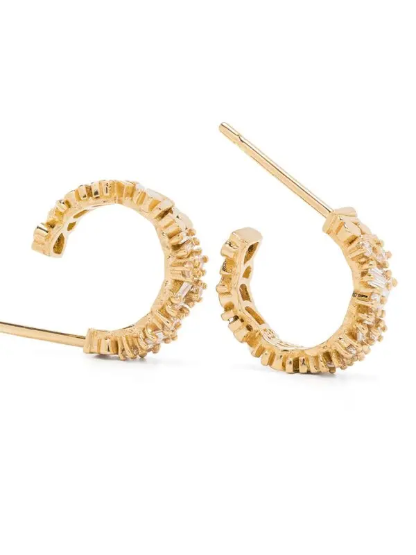 SUZANNE KALAN 18kt Yellow Diamond Hoop Earrings