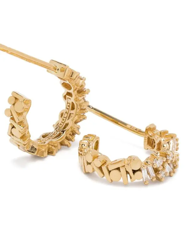 SUZANNE KALAN 18kt Yellow Diamond Hoop Earrings