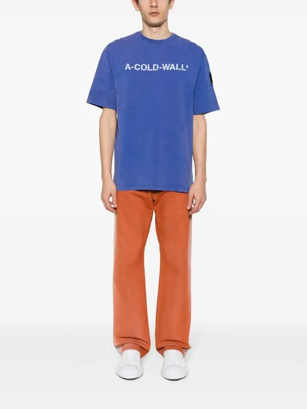 A-COLD-WALL* Overdye Logo Cotton T-shirt - Blue
