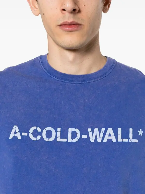 A-COLD-WALL* Overdye Logo Cotton T-shirt - Blue