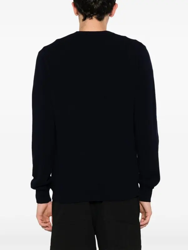 Play Comme Des Garcon Logo-patch Wool Jumper - Blue