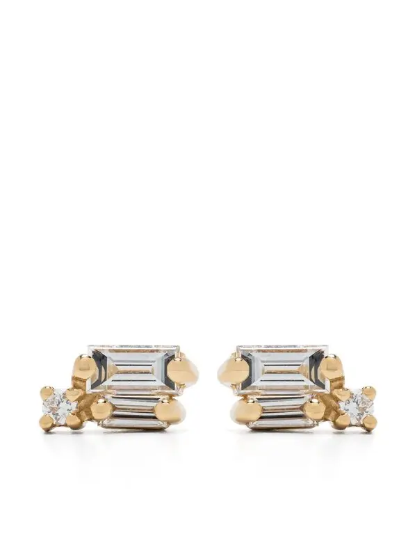 SUZANNE KALAN 18kt Yellow Diamond Stud Earrings - Gold