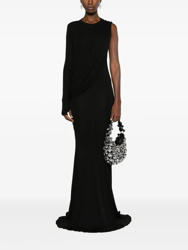 ANDREĀDAMO Asymmetric Draped Maxi Dress