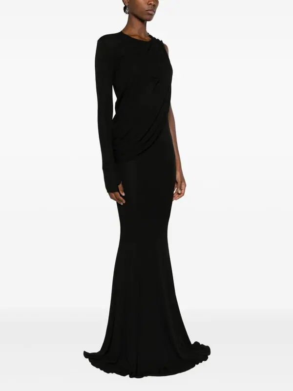 ANDREĀDAMO Asymmetric Draped Maxi Dress