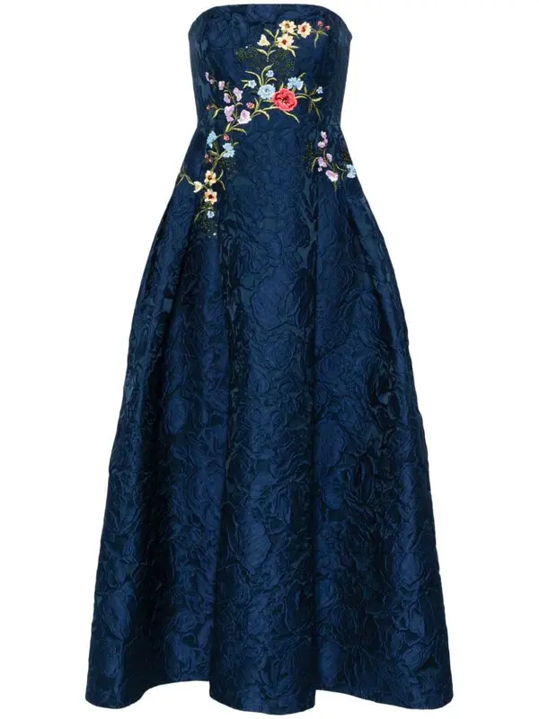 Sachin & Babi Belle Floral-Embroidered Maxi Dress - Blue | Editorialist