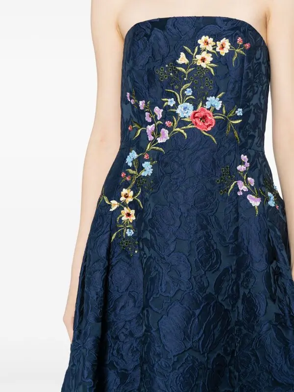 Sachin & Babi Belle Floral-embroidered Maxi Dress - Blue