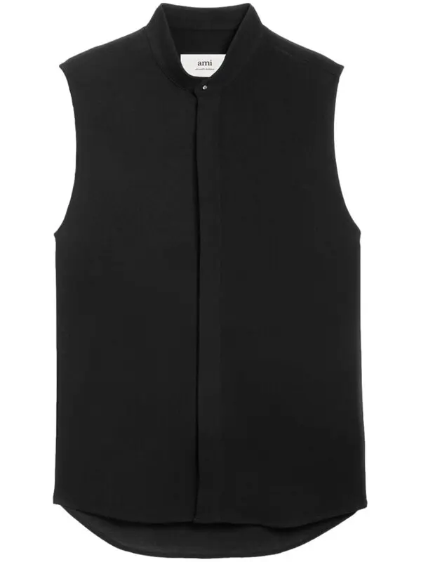 AMI Paris De Coeur-embroidery Sleeveless Shirt