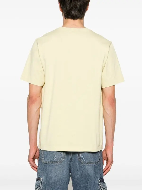 Maison Kitsuné Handwriting-print Cotton T-shirt - Yellow