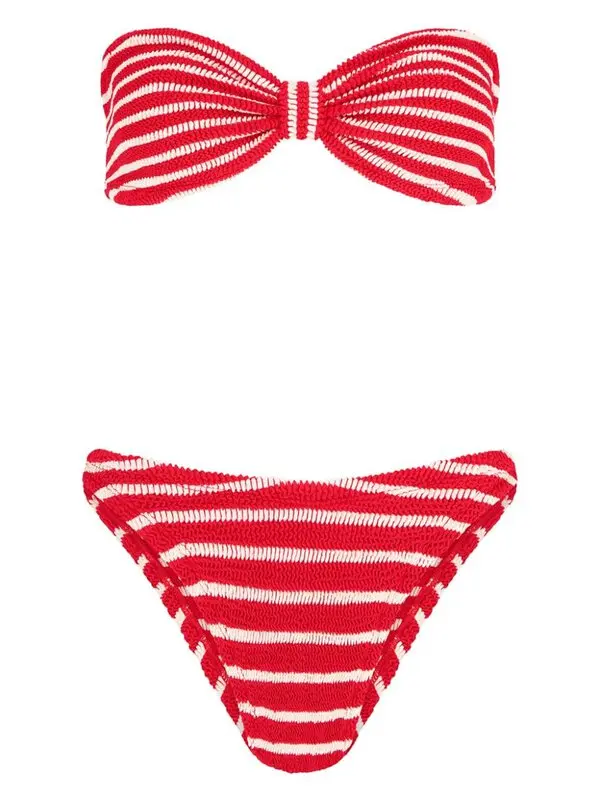 Hunza G Striped Bikini Set - Red
