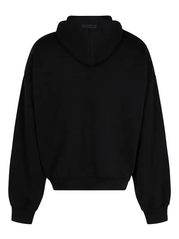 Fear Of God Logo-print Drop-shoulder Hoodie - Black