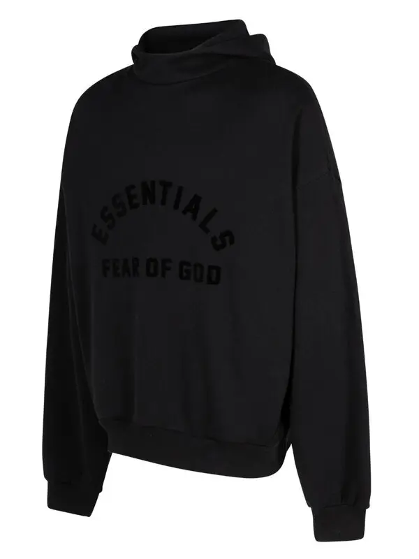 Fear Of God Logo-print Drop-shoulder Hoodie - Black