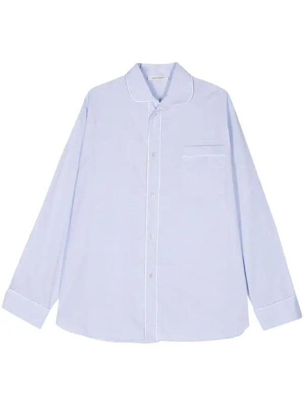 WALES BONNER Market Stripe-detail Shirt - Blue