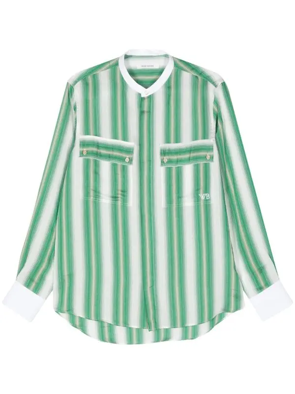 WALES BONNER Cadence Striped Shirt - Green