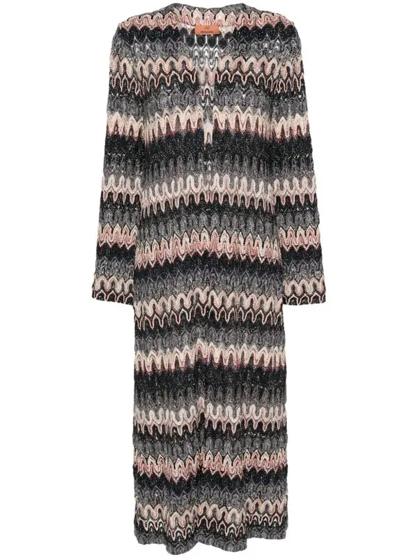 Missoni Zigzag Metallic Long Cardigan - Black