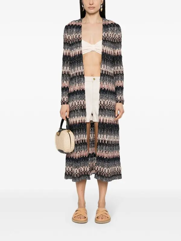 Missoni Zigzag Metallic Long Cardigan - Black