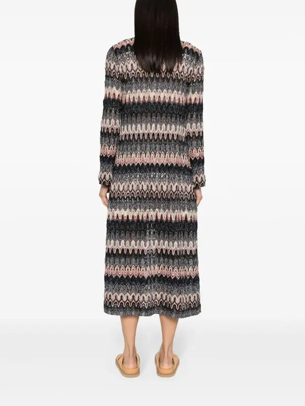 Missoni Zigzag Metallic Long Cardigan - Black